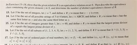 Solved In Exercises 13 18 Show That The Given Relation