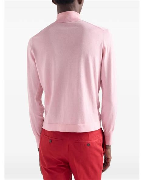 Prada Ribbed Turtleneck Sweater In Pink For Men Lyst