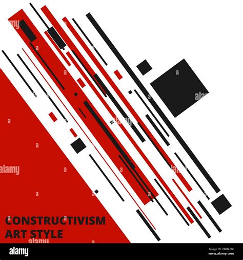 Vector Abstract Black And Red Shapes Constructivism Art Style Design Geometric Figures Creates