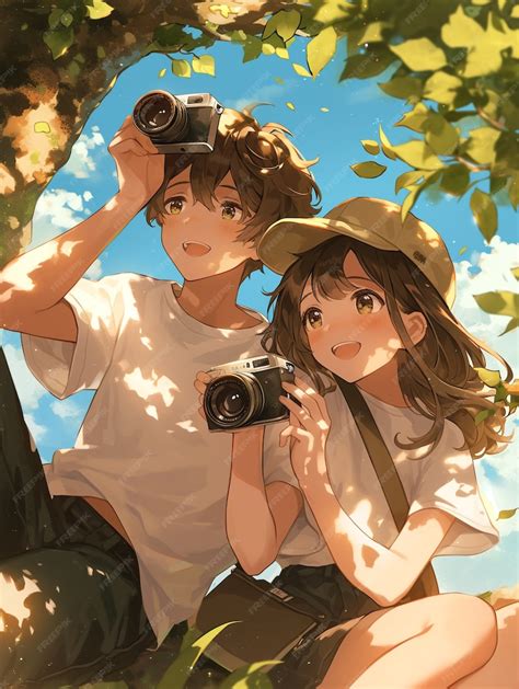 Free Photo Anime Style Boy And Girl Couple