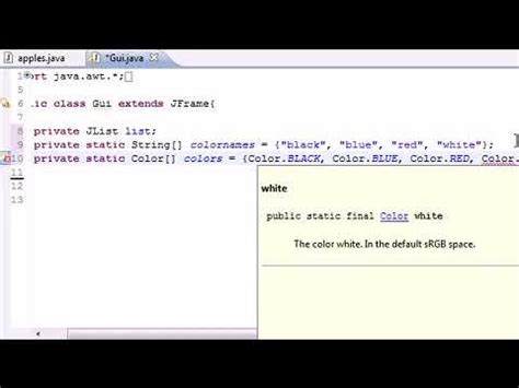 Java Programming Tutorial JList YouTube