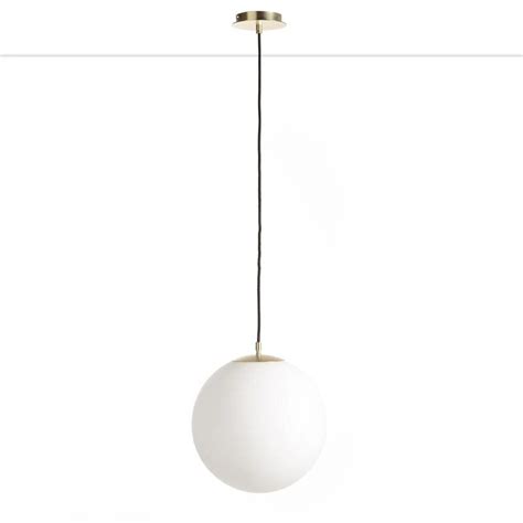 Moricio 30cm Diameter Opaline And Brass Globe Ceiling Light Overstock