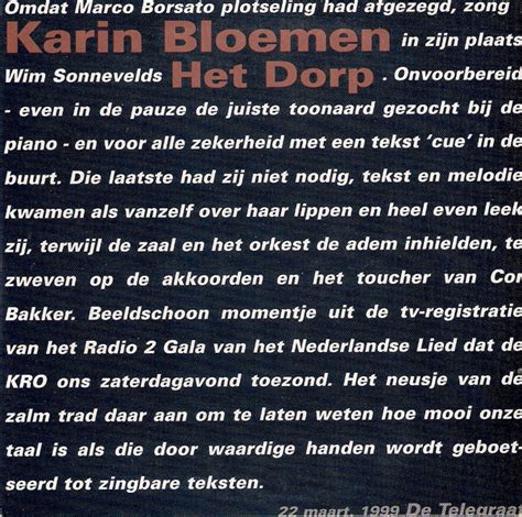 Karin Bloemen Het Dorp 1999 Cd Discogs