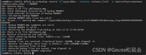 使用gsprobackup进行opengauss数据库物理备份与恢复opengauss 全量备份 增量备份 Csdn博客