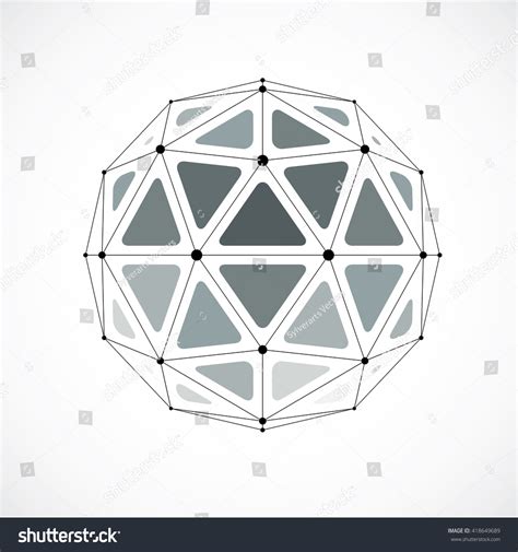 3d Vector Digital Wireframe Spherical Object Stock Vector 418649689