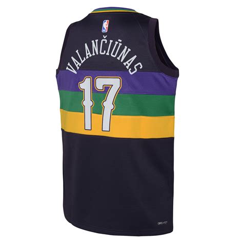 New Orleans Pelicans Nike City Edition Swingman Jersey 22 Purple Jonas Valanciunas Youth