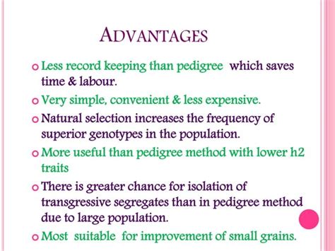 Bulk Method Pedigree Method Andline Breeding Pptx