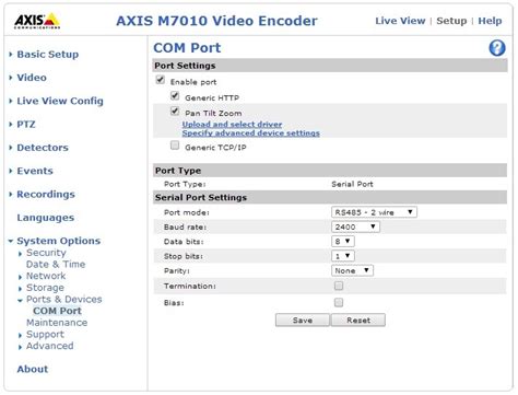 where do i connect the data wires from a ptz to an axis encoder