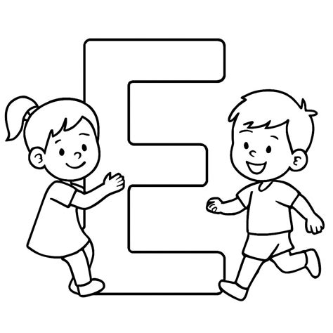 Fise De Colorat Cu Litera E Gratuit Pentru Copii Descărcați