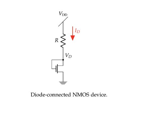 Solved A Diode Connected Nmos Device Is Configured As