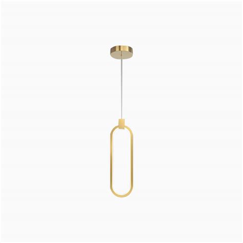 Minimalist Brass Ovalring Gold Led Pendant Light Vaxlamp