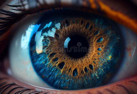 Human Blue Eye Close Up Ai Generated Stock Illustration Illustration