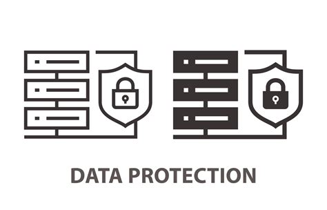 Data Protection Icon On White Background Vector Illustration 14170030 Vector Art At Vecteezy