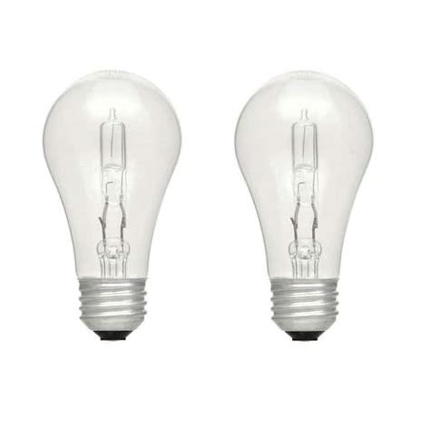 60 Watt Equivalent A19 Dimmable Clear Halogen Light Bulb Soft White 2