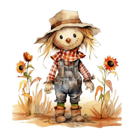 Adorable Cute Scarecrow Clipart For Creative Projects