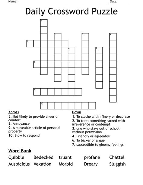 Printable Universal Crossword Puzzle Printable Coloring Free