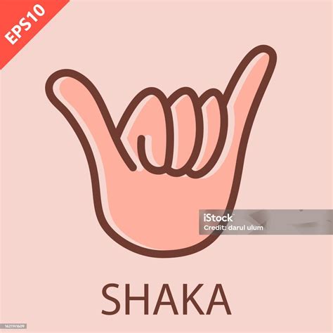 Shaka Hand Gesture Sign Icon Aloha Design Vector Flat Isolated
