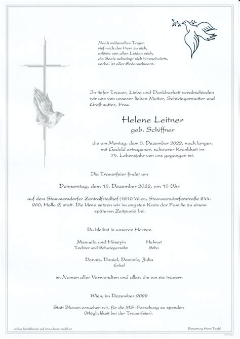 Helene Leitner Bestattung Hans Teufel