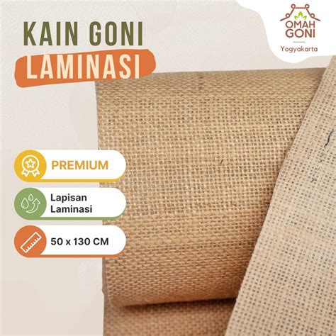 Jual Kain Goni Laminasi 50x130 Cm Bahan Goni Untuk Tas Laminated Burlap Jute Fabric Goni
