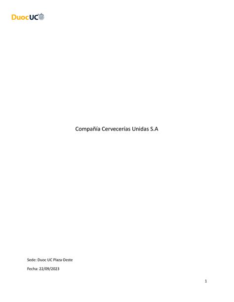 Ccu Chile Empresa Ccu Nota 65 Compañía Cervecerías Unidas S Sede