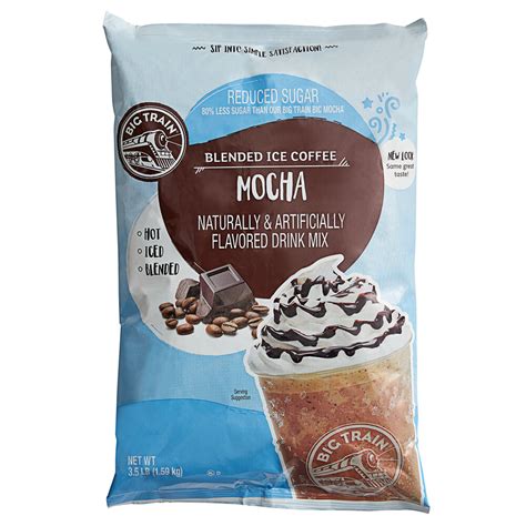 Big Train 35 Lb Reduced Sugar Mocha Blended Ice Coffee Mix 5case
