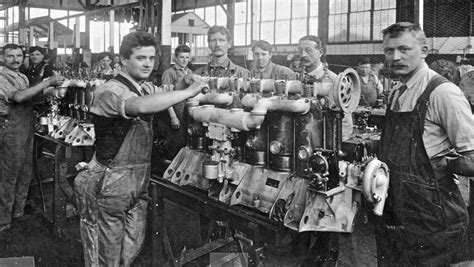 Workers At Hall Scott Engines C 1911 Shirts And Ties Underneath