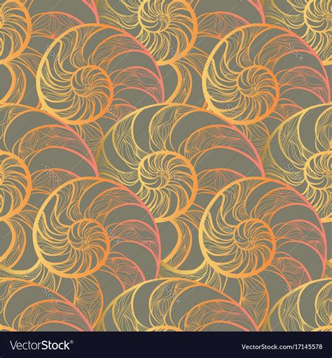 Abstract spiral seamless pattern wave nautilus Vector Image