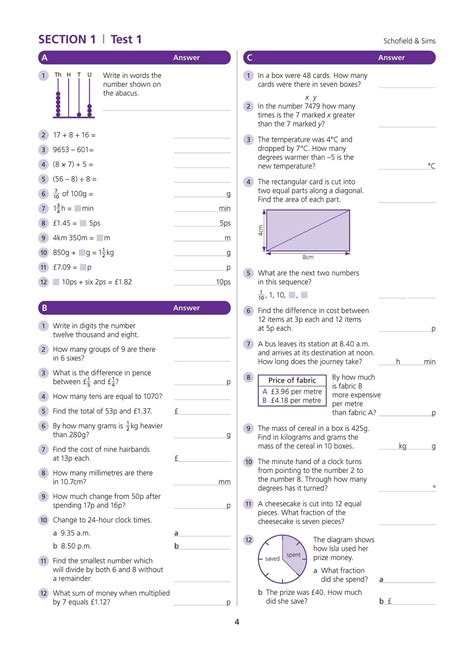 Schofield And Sims Mental Arithmetic Book 4 Year 5 Ages 9 10 Wordunited