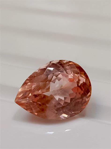 Peach Padparadscha Sapphire Pear Cut Gemstone 15 Cts Etsy