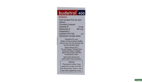 Buy Budetrol 400 Inhaler Online At Best Prices Wellness Forever