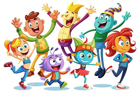 A Group Of Six Cartoon Characters Three Girls And Three Boys Are