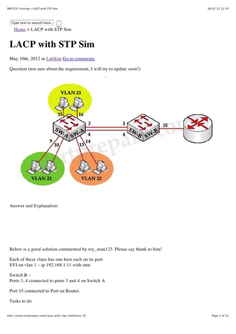 Lacp With Stp Sim Pdf Network Architecture Computer Architecture