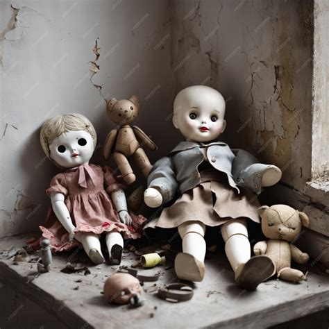Premium Ai Image Still Life With Creepy Broken Toys And Dolls