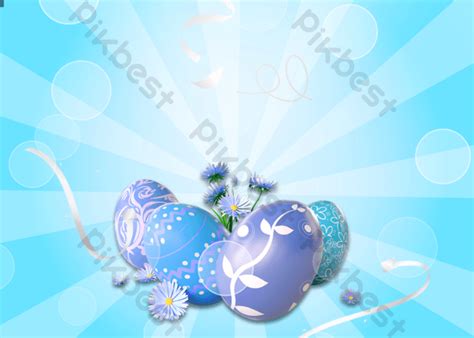 Easter Egg Blue Floral Background Psd Free Download Pikbest