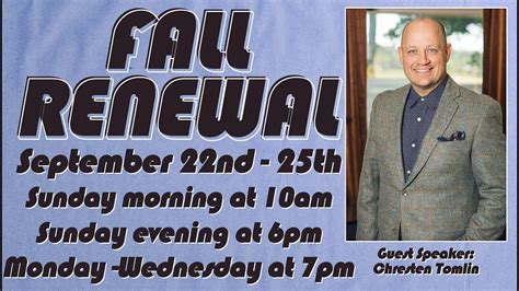 Fall Renewal Sun Pm Chresten Tomlin Youtube