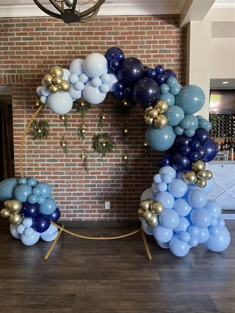 Blue And Gold Balloon Arch For Banquets And Events Navy And Sand