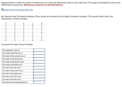 Solved Appendix B4 Is A Table Of Random Numbers That Are