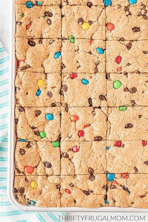 Easy Monster Cookie Bars Thrifty Frugal Mom