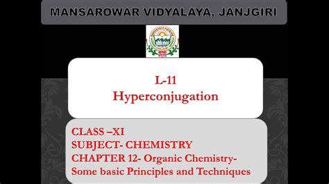 Class 11 Organic Chemistry Some Basic Principles And Techniques L11