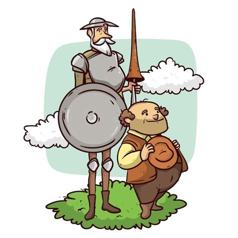 Ilustración De Don Quijote Dibujado A Mano Vector Gratis