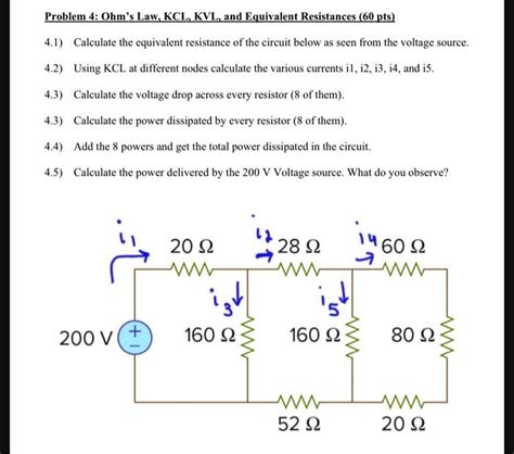 solved texts problem 4 ohm s law kcl kvl and equivalent