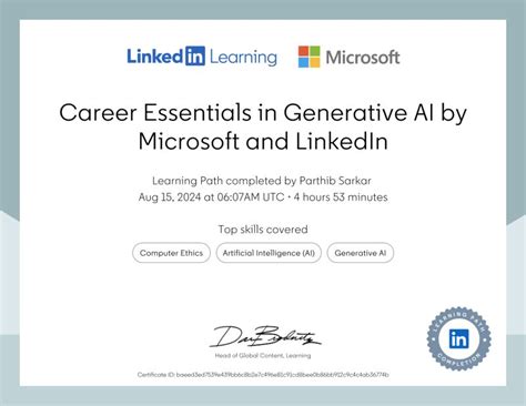 Parthib Sarkar On Linkedin Certificate Of Completion