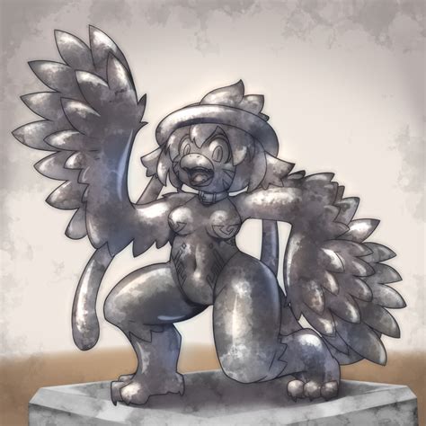 Rule 34 Bird Bird Girl Female Petrification Petrified Statue Stone