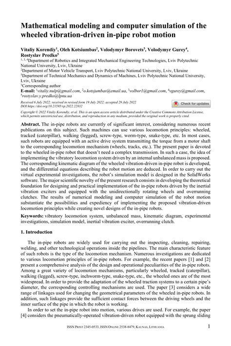 Pdf Mathematical Modeling And Computer Simulation Of The Wheeled