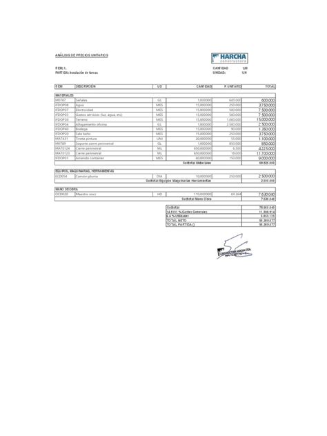C Analisis De Precios Unitarios Pdf Ingeniería De Edificación Ingeniería Estructural