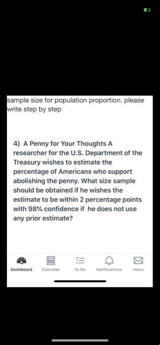 Solved For Sample Size Population Proportion How Did We Get