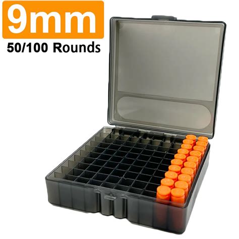 50 100 Rounds Bullet Box Gun Cartridge Shell Holder Portable Ammunition