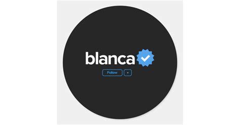 Blanca First Name Verified Badge Social Media Blan Classic Round Sticker Zazzle