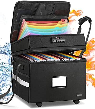 Amazon Com Fireproof File Box With Wheels And Telescopic Handle Foldable Utility Cart Folding