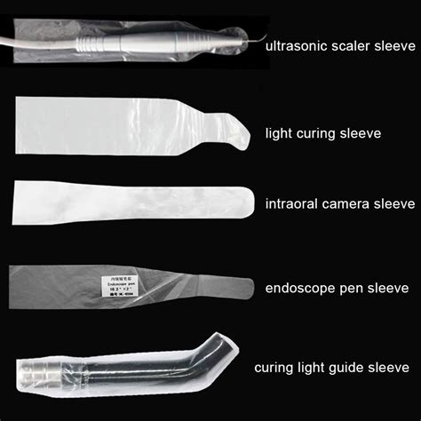 200 Pcs Dental Led Curing Light Guide Sleeve Tip Plastic Covers Sleeves